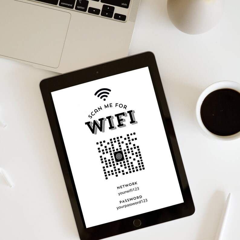 Wifi Qr Sign Custom Wifi Qr Code Sign Personalized Wifi Password Sign Home Decor Guest Network 