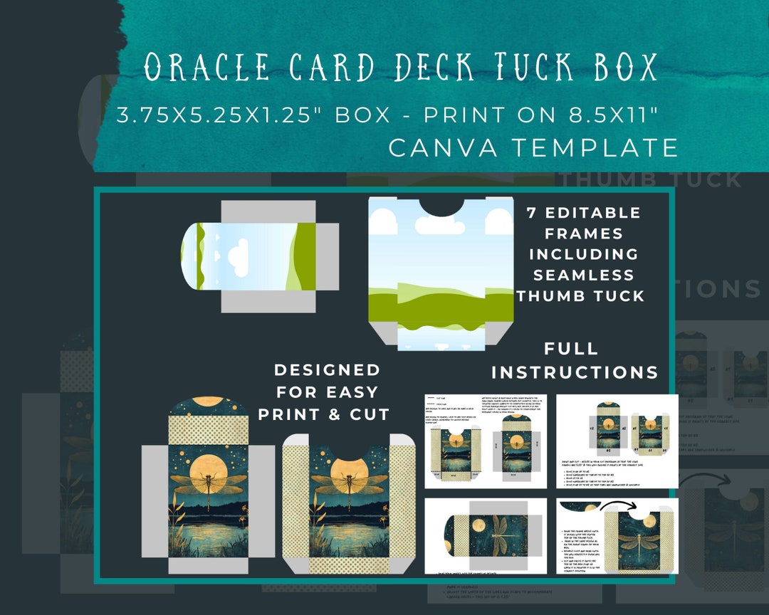 Standard Oracle Card Tuck Box 3.75x5.25x1.25" | Add Your Design CANVA ...