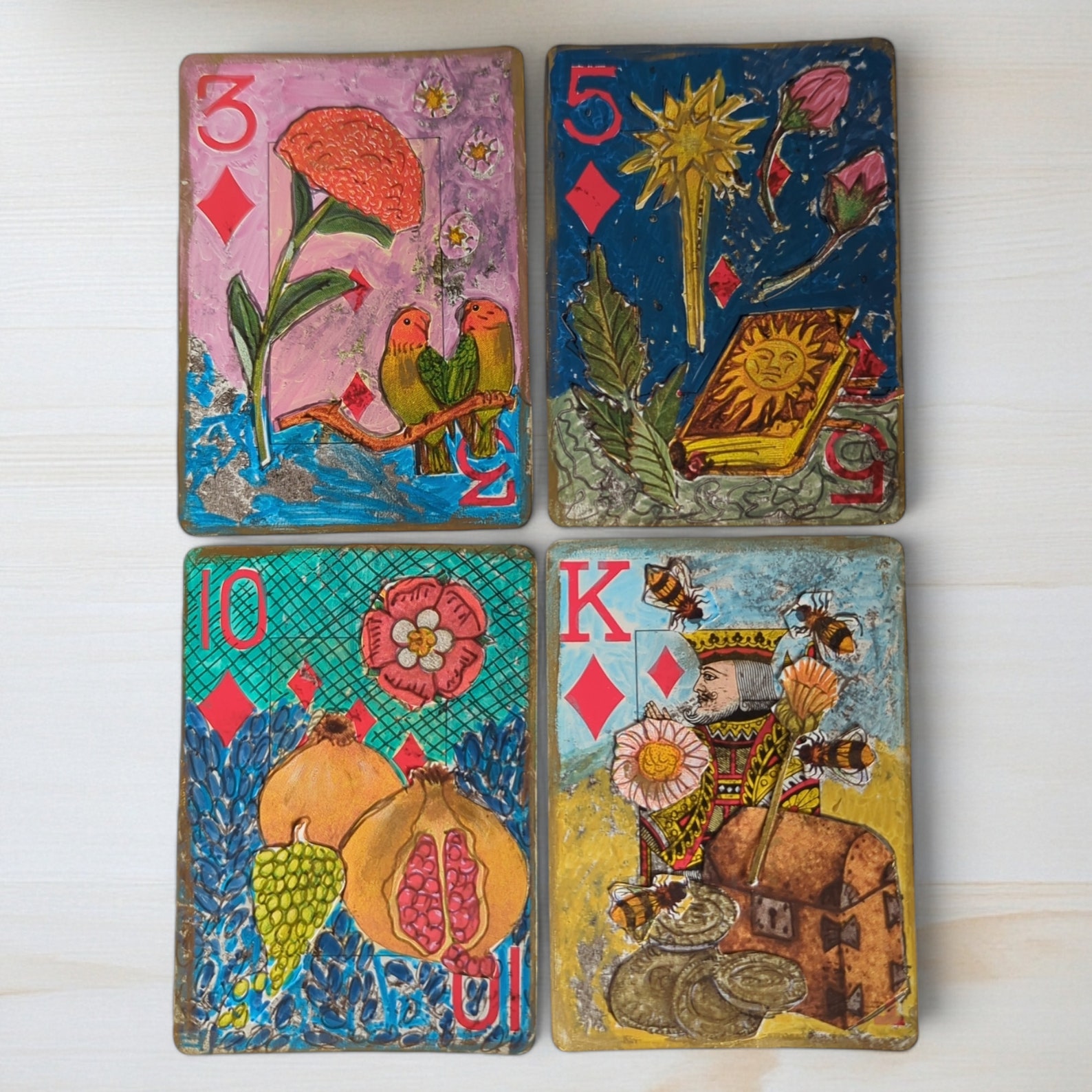 Altered Playing Cards | Sets of 4 | Collaged Artist Trading Card ...