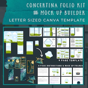 Concertina Junk Journal Folio Folder Kit Creator Template | Mock up ...