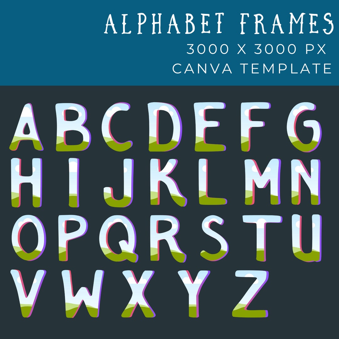 Canva Doodle Alphabet Frame Template, Doodle Letters Template, Invite ...