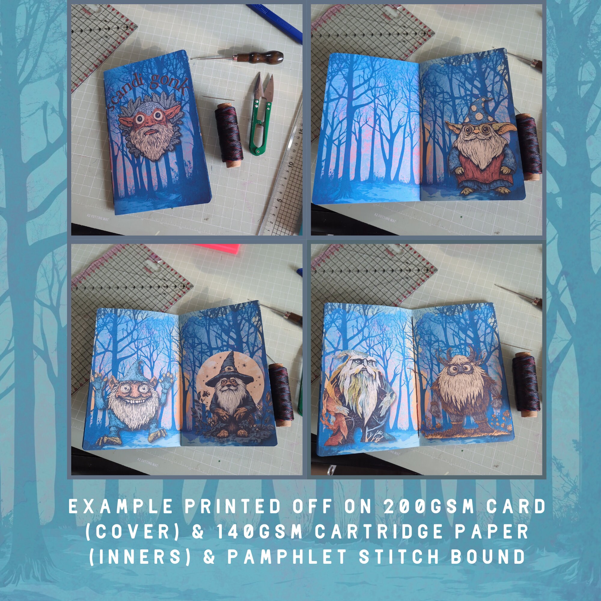 Scandi Gonk Six 8.5x11 Junk Journal Pages | Double Sheets | Vintage ...