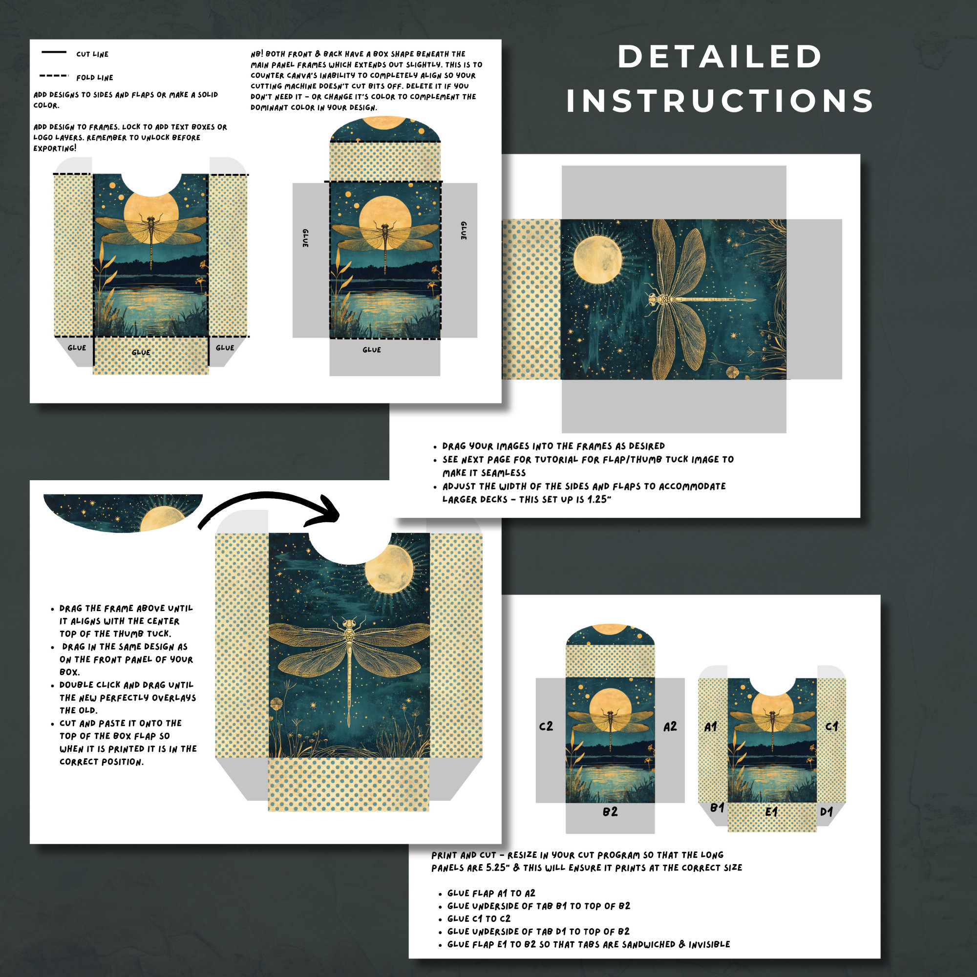 Standard Oracle Card Tuck Box 3.75x5.25x1.25" | Add Your Design CANVA ...