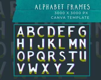 Canva Alphabet Frame Template, Letters Template, Numbers Template ...