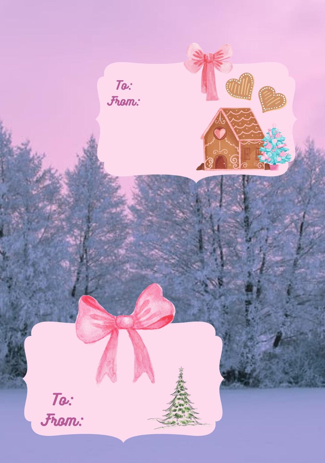 Pink Christmas Gift Tags - Etsy