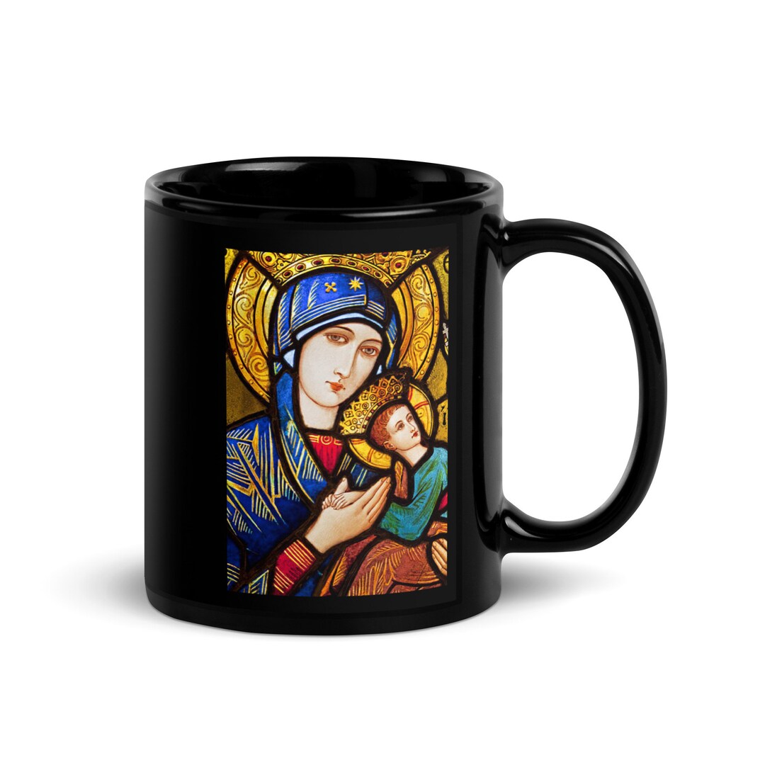 Rosary Design Coffee Mug, Catholic Prayer Set 2 of 3, Religious Gift ...