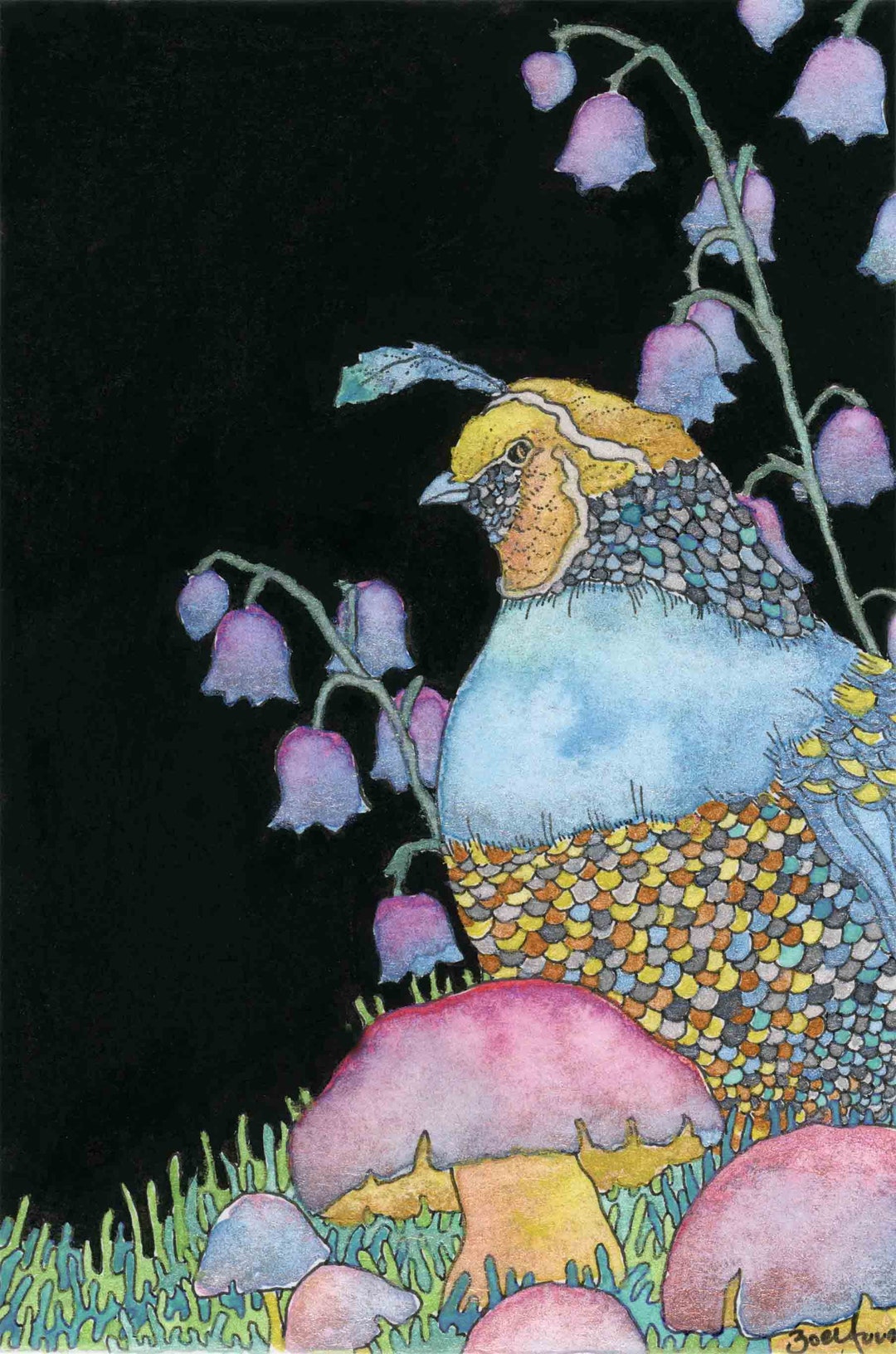 Print, Limited Edition “quail”, Fine Art Watercolor and Ink ...