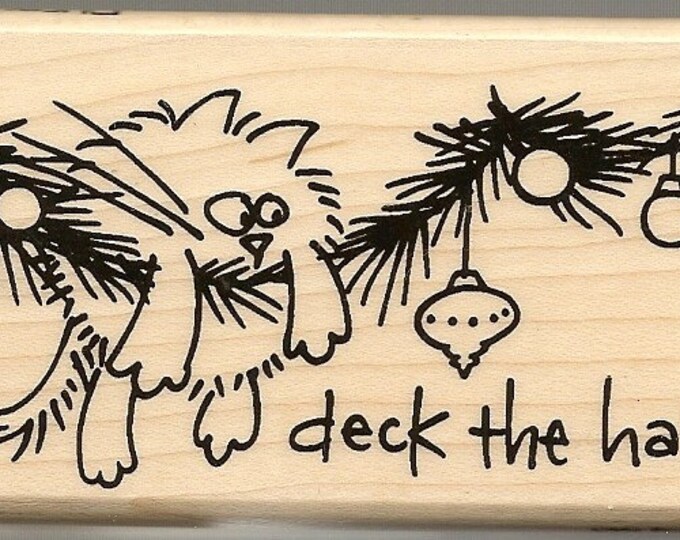 Stampendous FLUFFLES GARLAND Deck the Halls Rubber Stamp CHRISTMAS - Etsy
