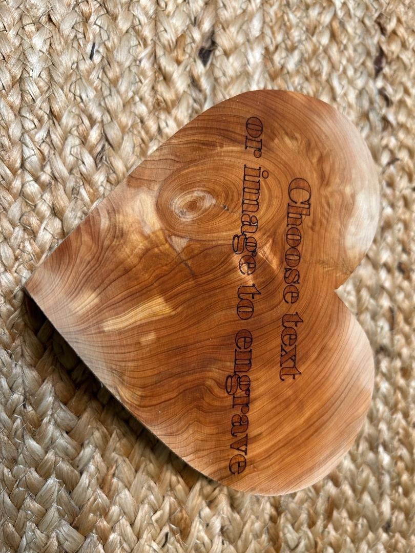 One (1) Chinaberry Wooden Heart | Persian Lilac | Natural Wood Heart ...