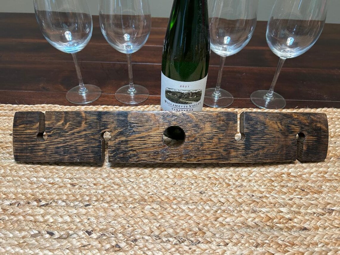 Barrel Stave Wine Butler | 4-glass Wine Caddy | Centerpiece ...