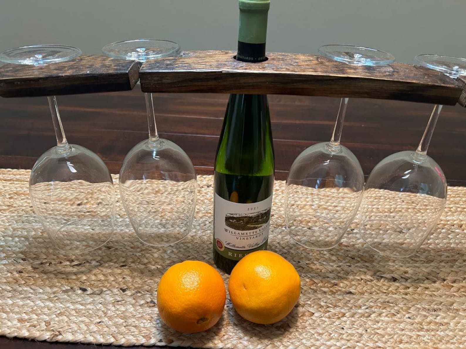 Barrel Stave Wine Butler | 4-glass Wine Caddy | Centerpiece ...
