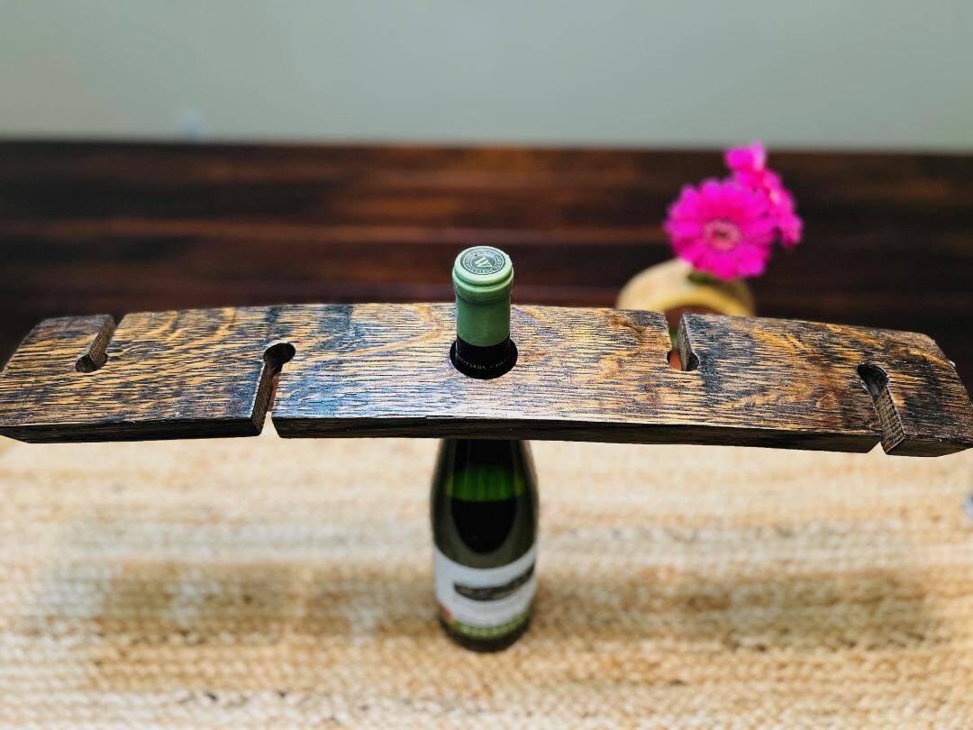 Barrel Stave Wine Butler | 4-glass Wine Caddy | Centerpiece ...