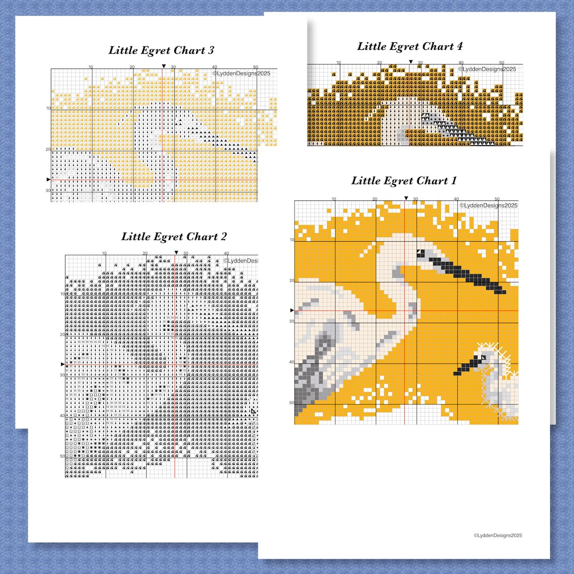 Little Egret Cross Stitch Pattern, LDX1019, Pdf, British Bird ...