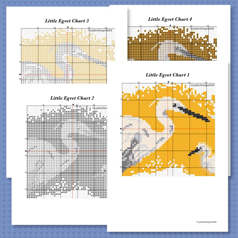 Little Egret Cross Stitch Pattern, LDX1019, Pdf, British Bird ...