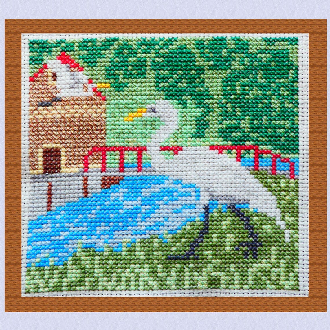 White Egret Cross Stitch Pattern, English Mill (PDF) - Etsy