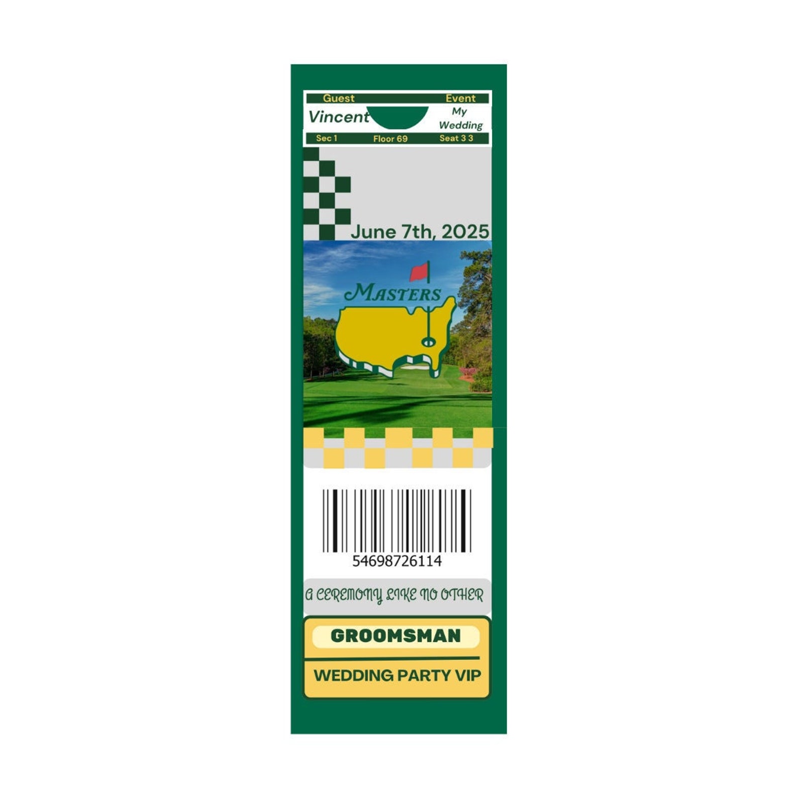 Exclusive Masters Golf Ticket Groomsman Proposal Card - Etsy