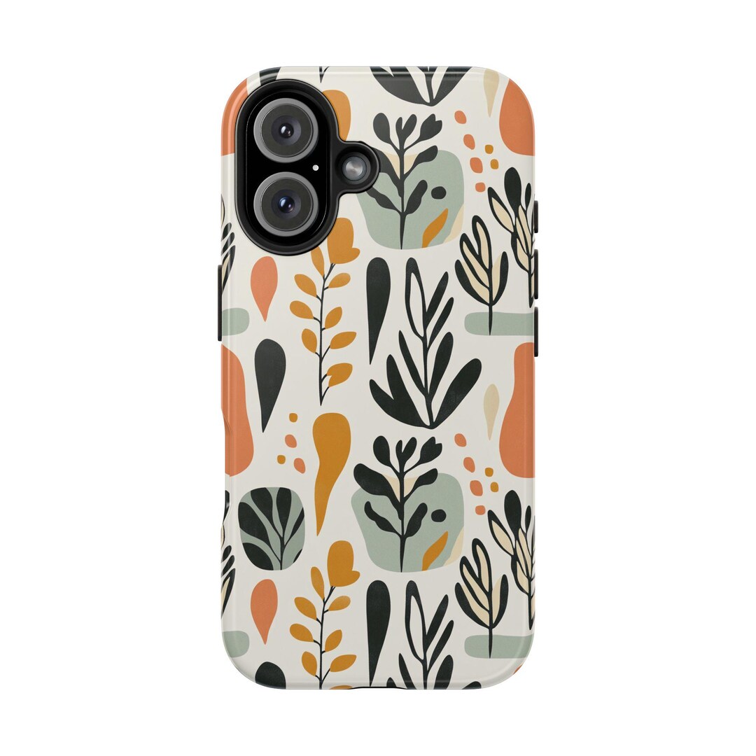 Aesthetic Floral iPhone 16 Case Boho Protective Phone Case Abstract ...