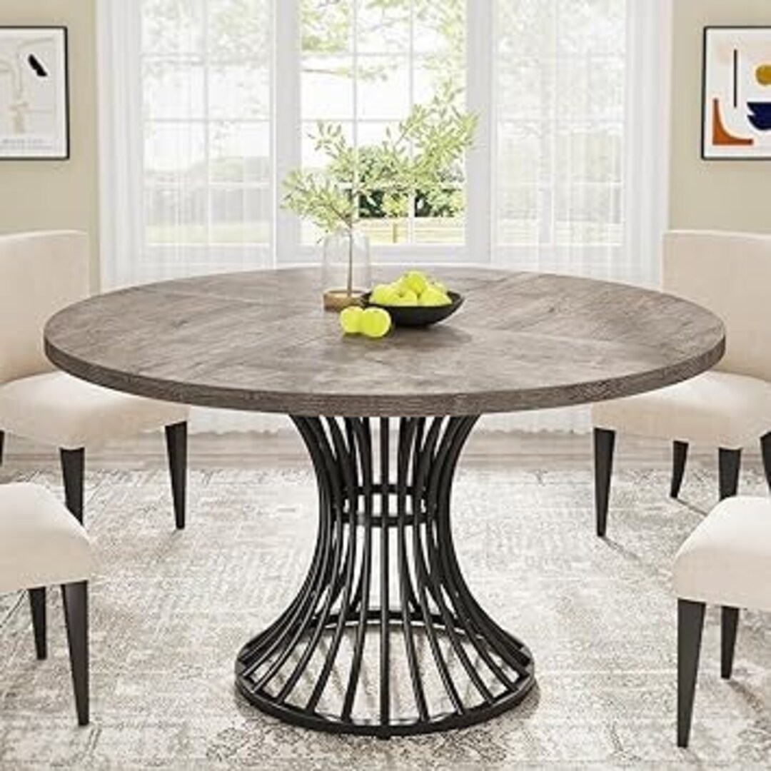 Furniture Round Dining Table for 4-6 People,farmhouse Dining Table ...