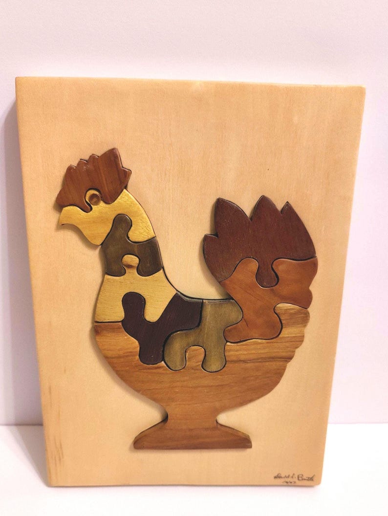 Rustic Rooster Original Farmhouse Wall Art. Artisan Handmade Wood 90s ...