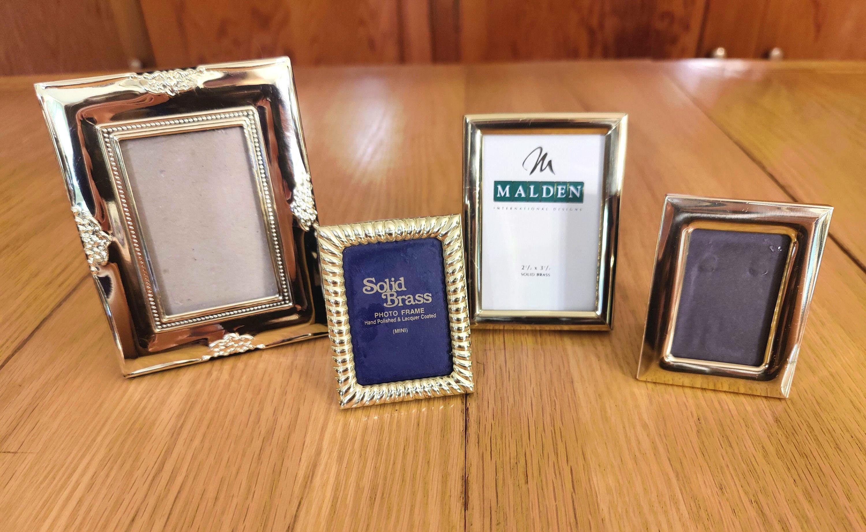 YOUR CHOICE Miniature Brass Table Top Picture Frame With Real Glass ...