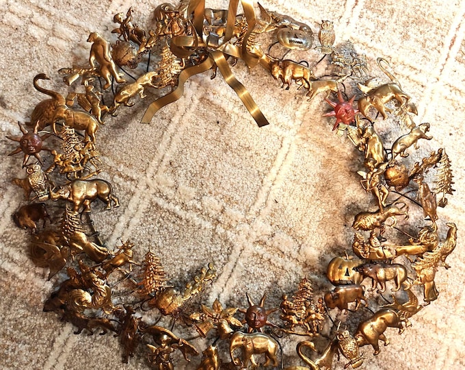 Vintage Brass Animal Wreath: Mid-century Dresden Style Holiday Decor - Etsy