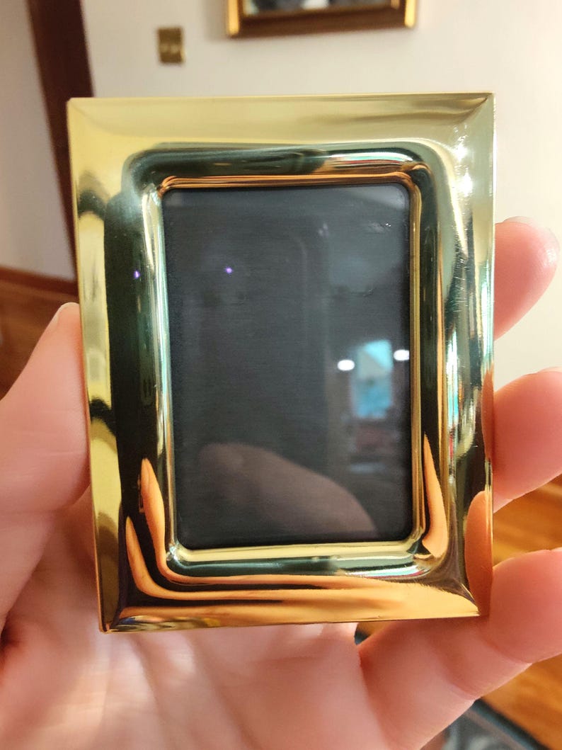 YOUR CHOICE Miniature Brass Table Top Picture Frame With Real Glass ...