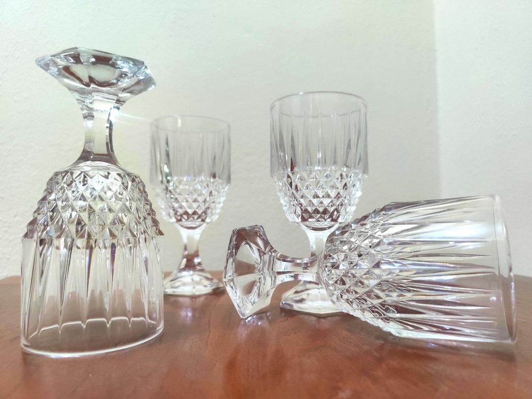 Vintage Fostoria Stratton Crystal Wine Goblets - Set of 4 - Etsy
