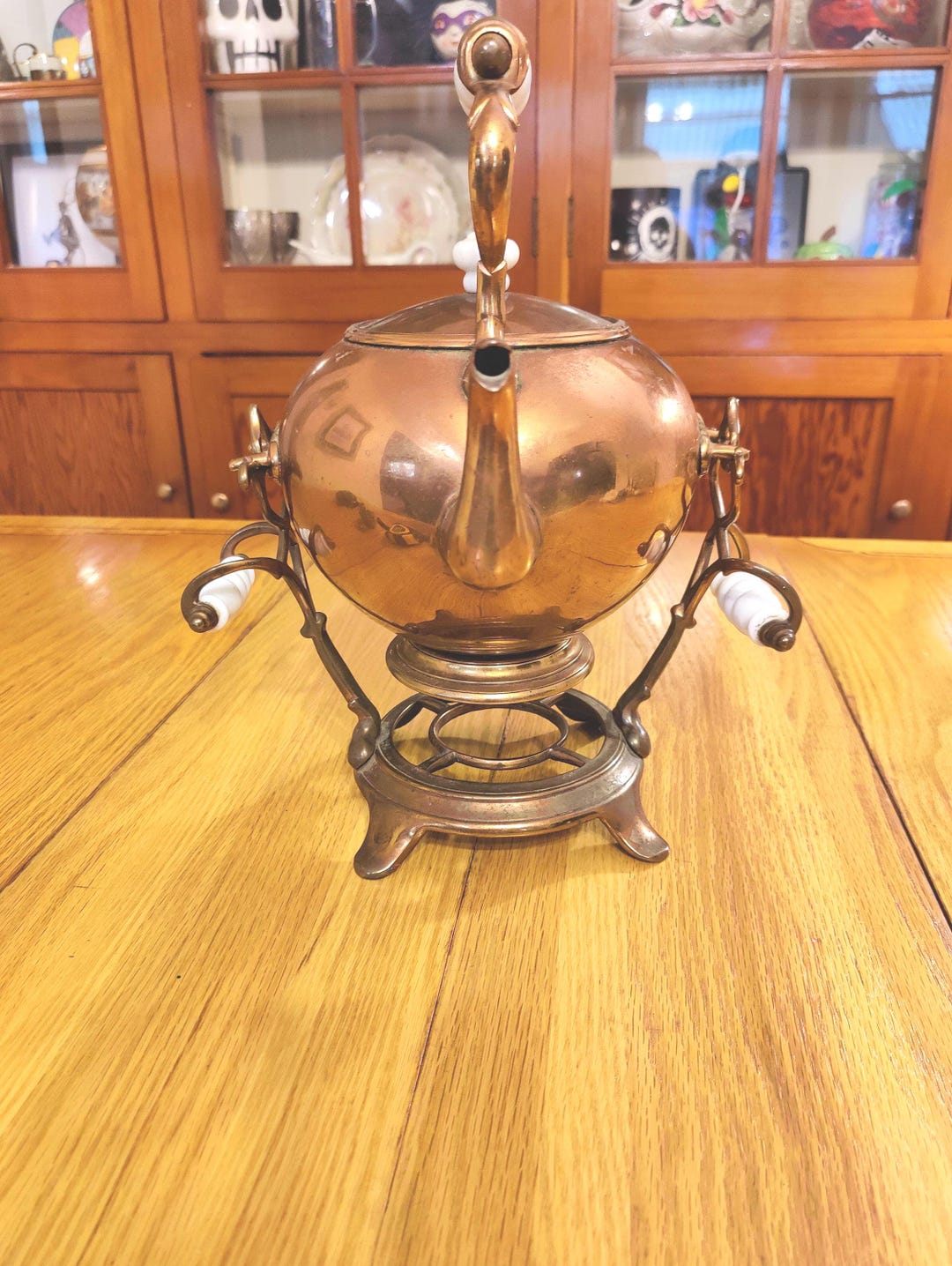 Antique Victorian Copper Spirit Kettle With Stand & Burner: W. Bridson ...