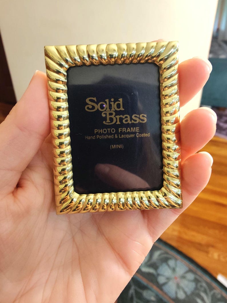 YOUR CHOICE Miniature Brass Table Top Picture Frame With Real Glass ...