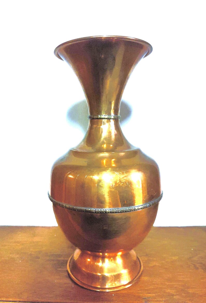 Vintage Copper Vase Mid-century Modern Home Decor Handcrafted ...