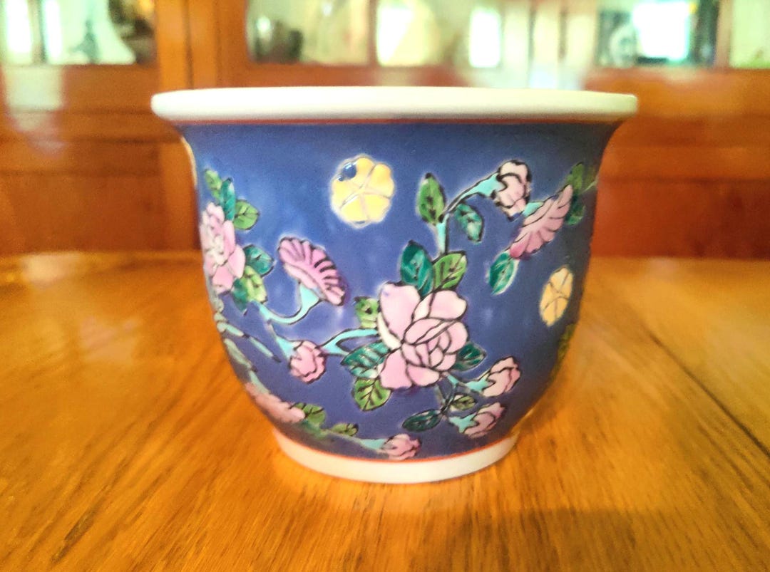 Vintage Cottagecore Floral Planter | New England Pottery | Hand-painted ...