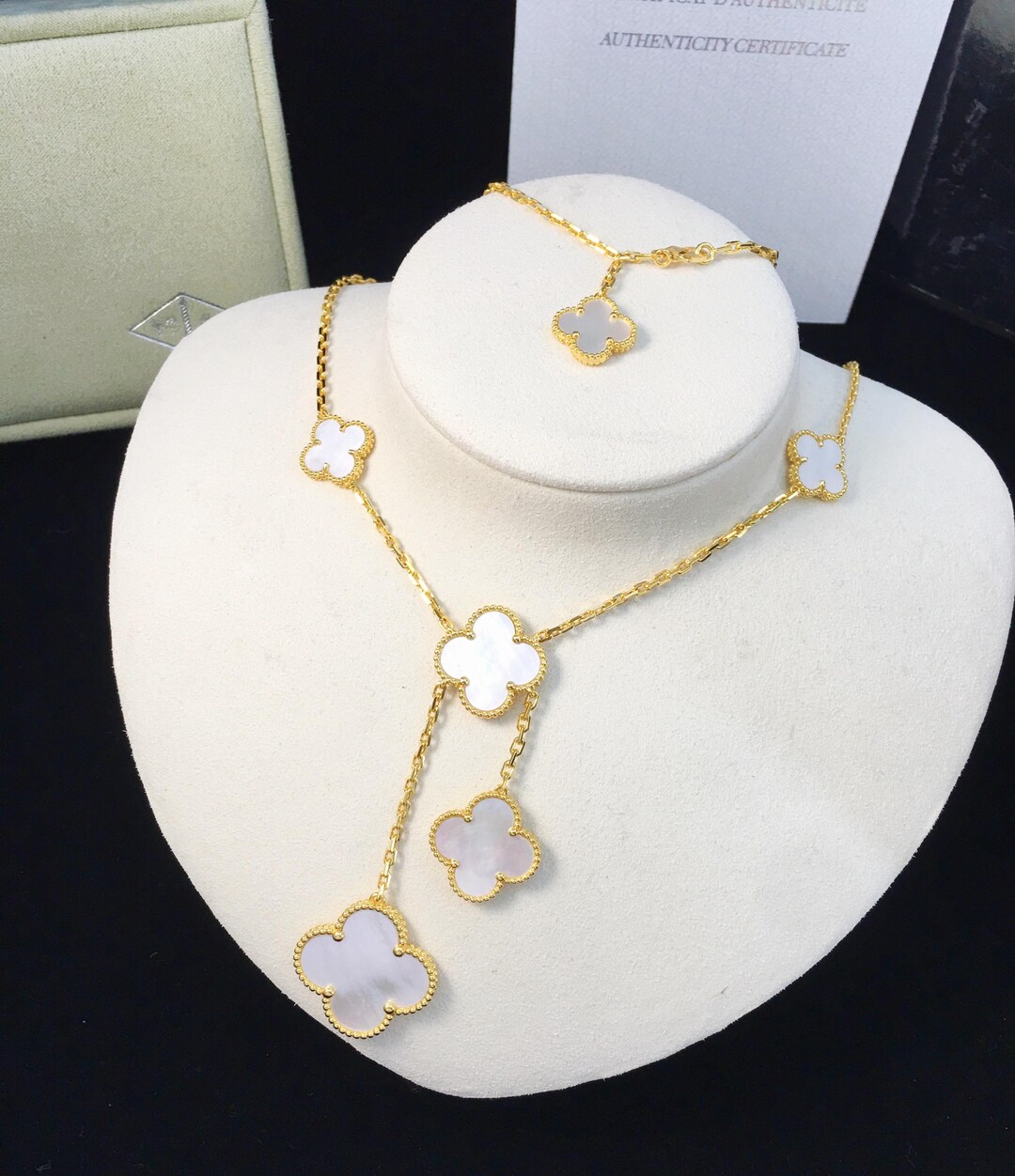 Vintage VCA 18K Yellow Gold Magic Clovers 6 Motifs Necklace - Etsy