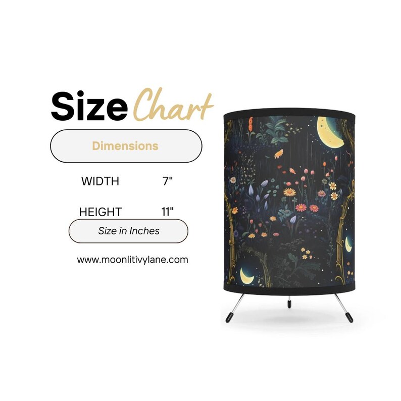 Moon Garden Art Lamp Mystical Mood Lighting Tripod Lamp Cottagecore ...