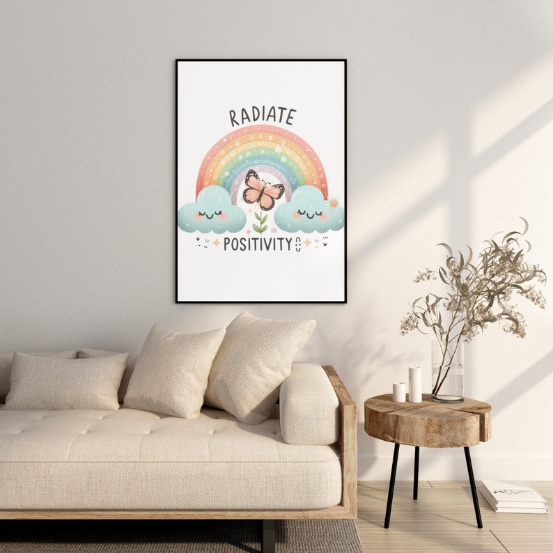Mental Health Poster, Radiate Positivity Poster, Mental Health Digital ...