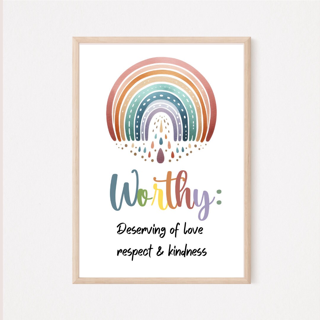 Mental Health Poster, DBT Therapy Poster, Worthy Poster, Mental Health ...