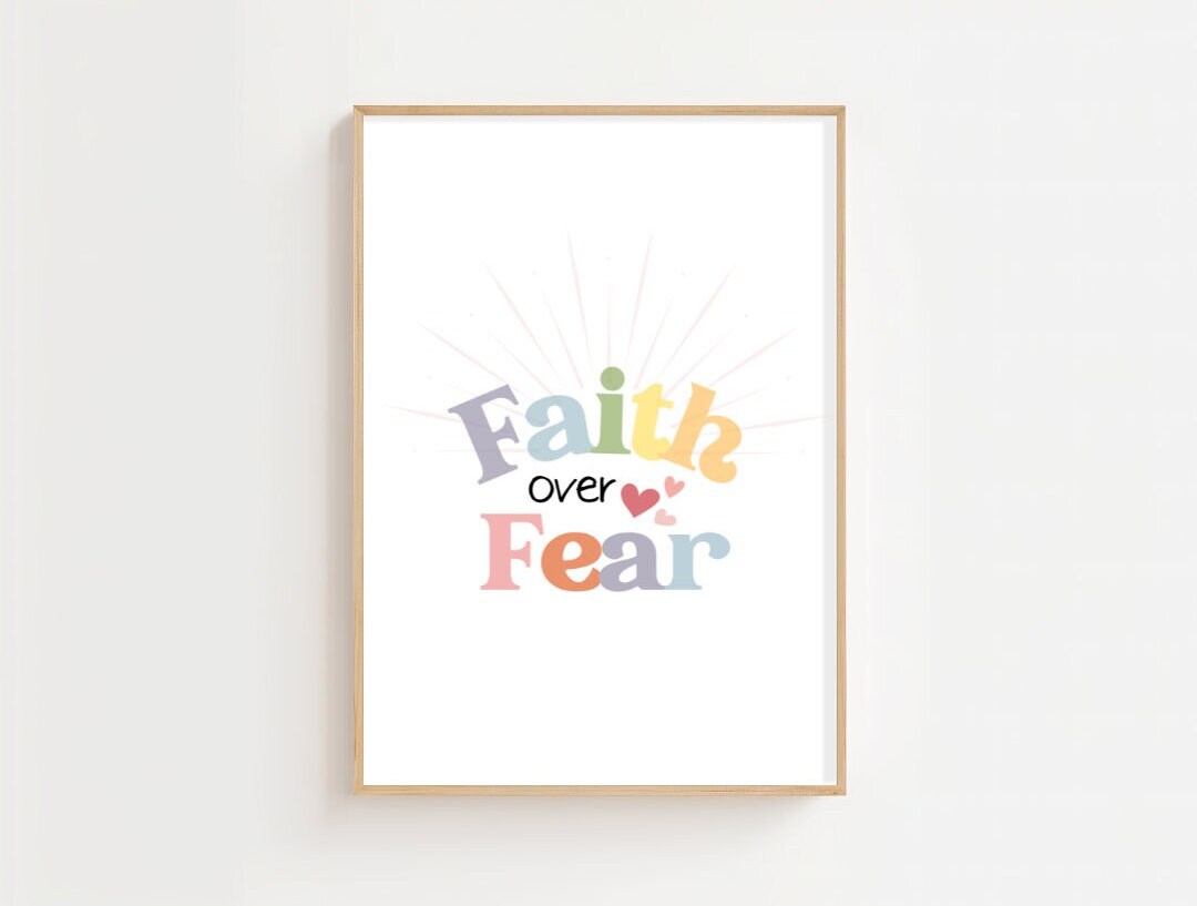 Faith Over Fear Poster, Affirmation Poster, Growth Mindset, Therapy ...