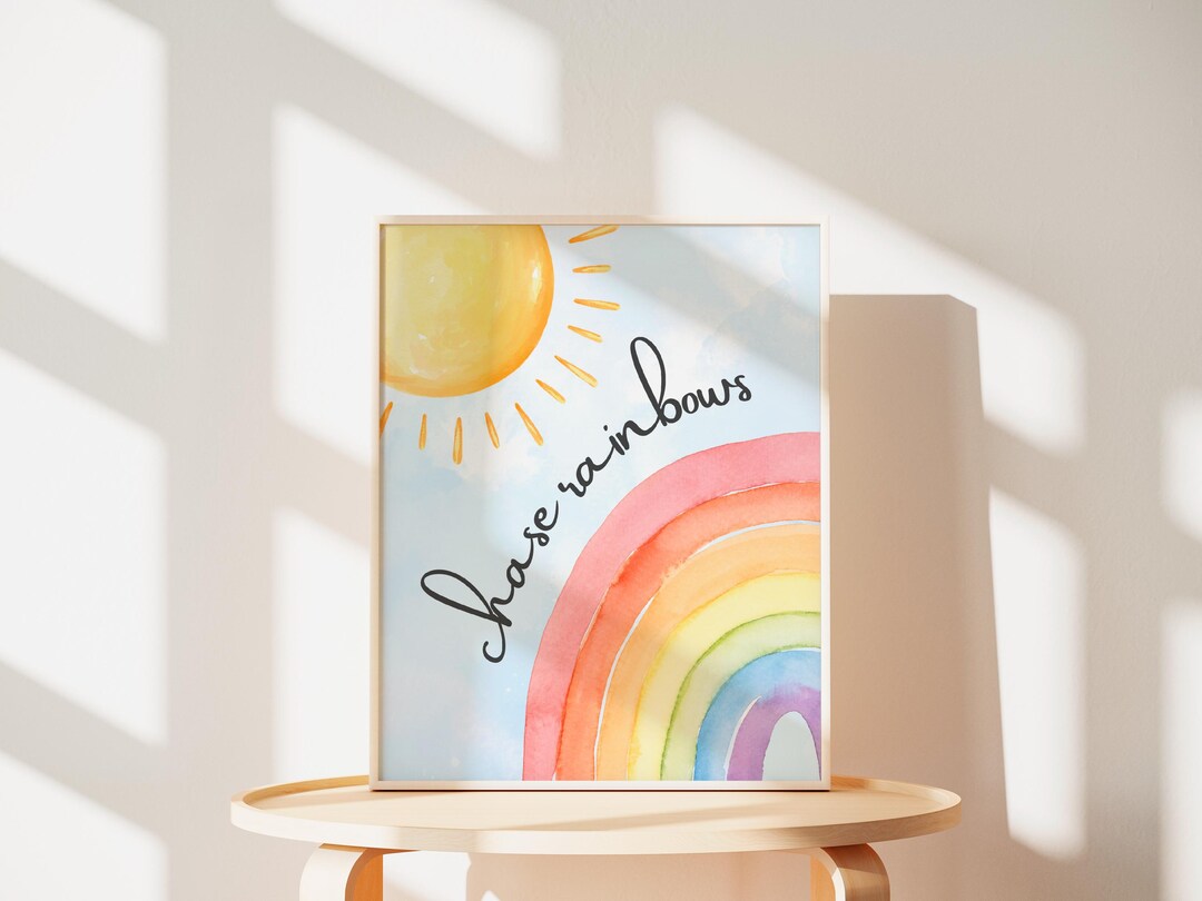 Rainbow Poster, Chase Rainbows Poster, Positive Affirmations Poster ...