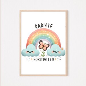 Mental Health Poster, Radiate Positivity Poster, Mental Health Digital ...
