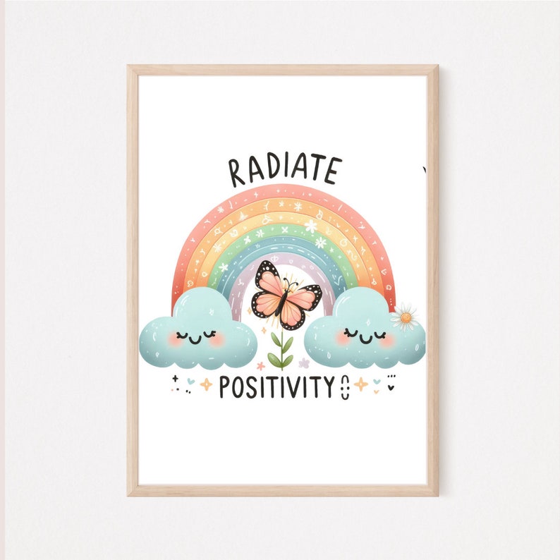 Mental Health Poster, Radiate Positivity Poster, Mental Health Digital ...