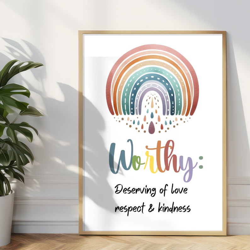 Mental Health Poster, DBT Therapy Poster, Worthy Poster, Mental Health ...