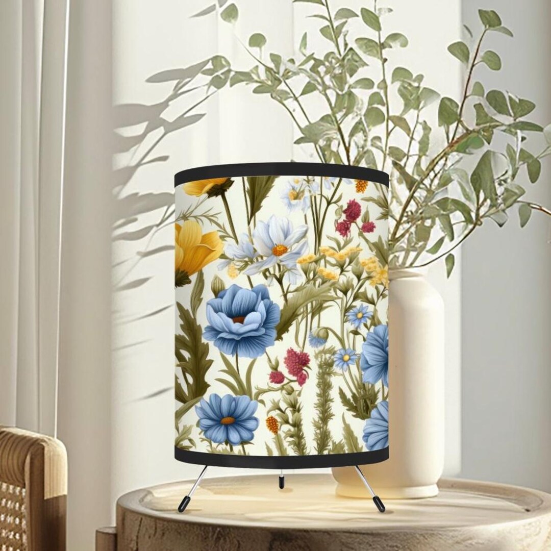 Wildflowers Table Lamp Gift Mother and Daughter Gift Yellow Blue Table ...