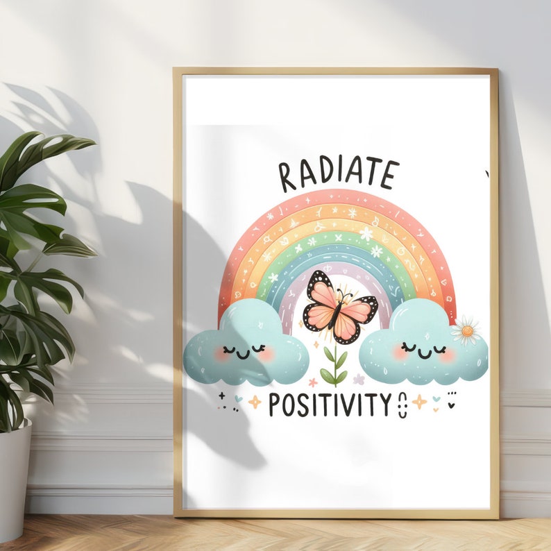 Mental Health Poster, Radiate Positivity Poster, Mental Health Digital ...
