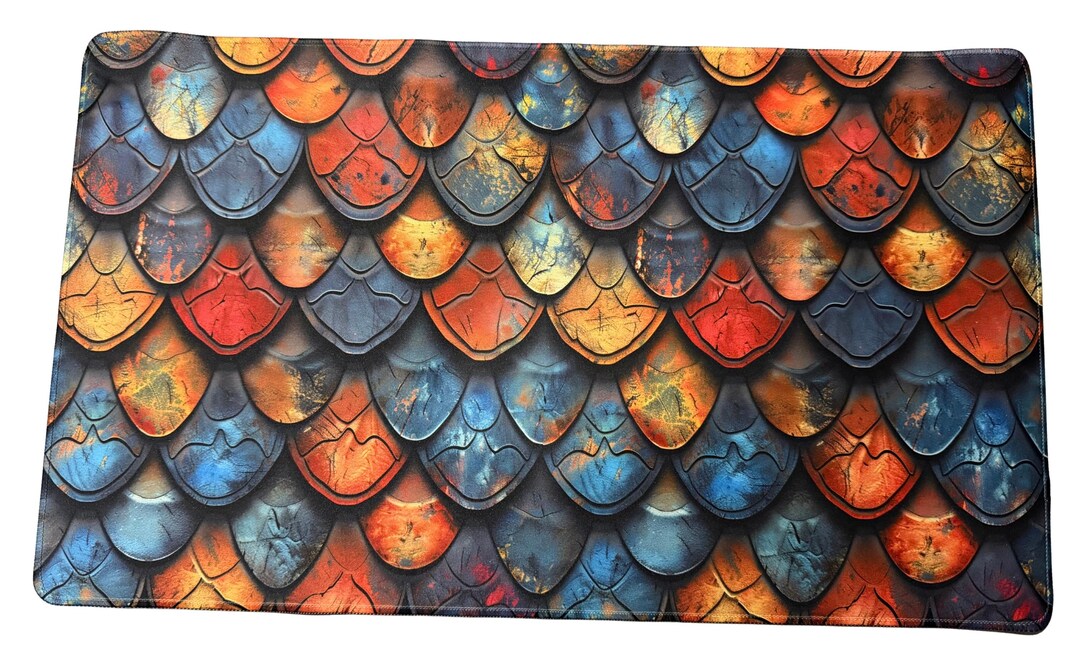 Multi Dragon Scale TCG Mtg Playmate Natural Rubber Anti Slip Protector ...