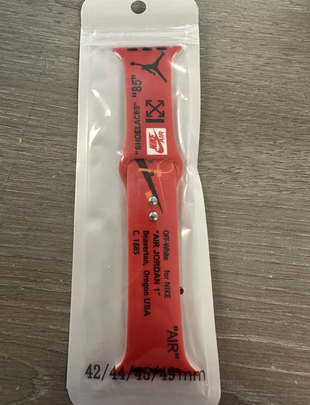 Nike Red 85 Apple Watch Band Black or White 42-49mm Air Jordan Silicone ...