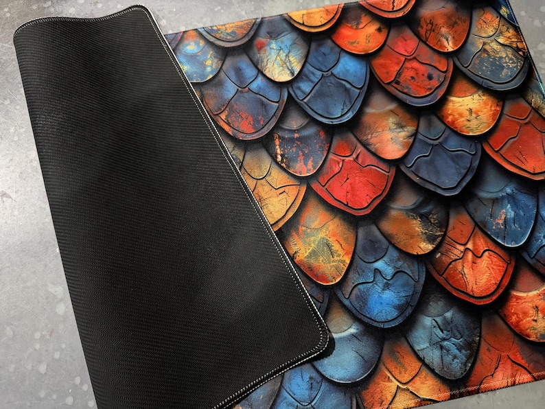 Multi Dragon Scale TCG Mtg Playmate Natural Rubber Anti Slip Protector ...