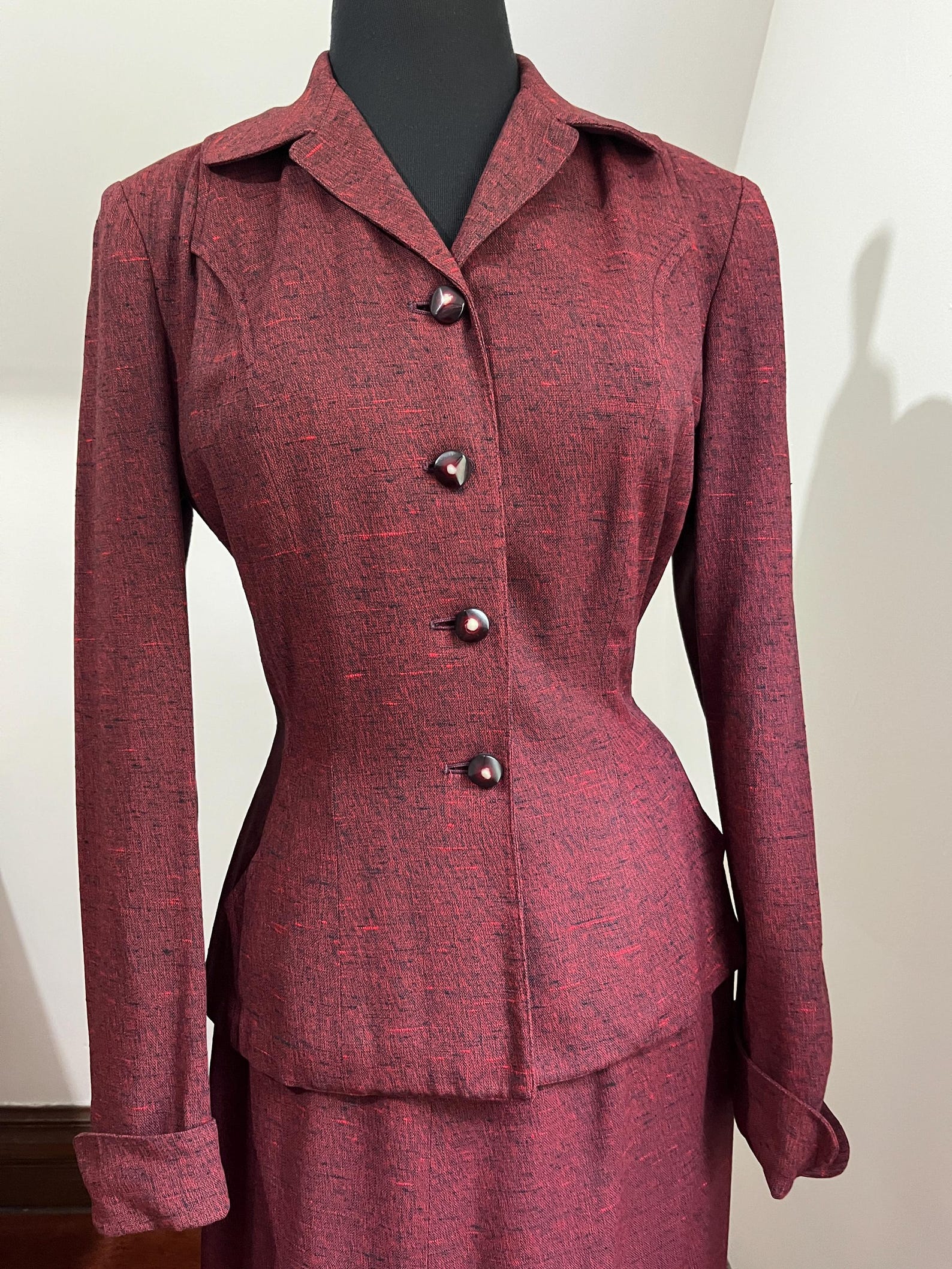 Late 1940s Red and Black Atomic Fleck Suit - Etsy