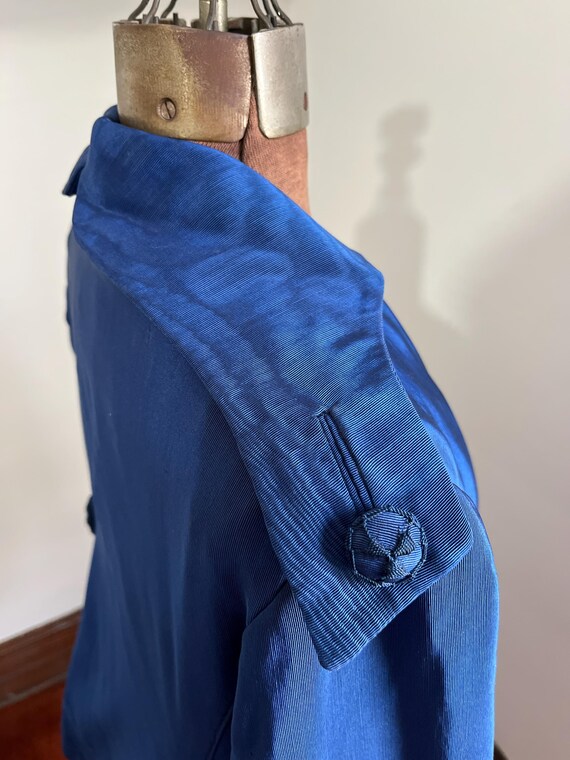 1916 Royal Blue Faille & Moire Jacket - Gem