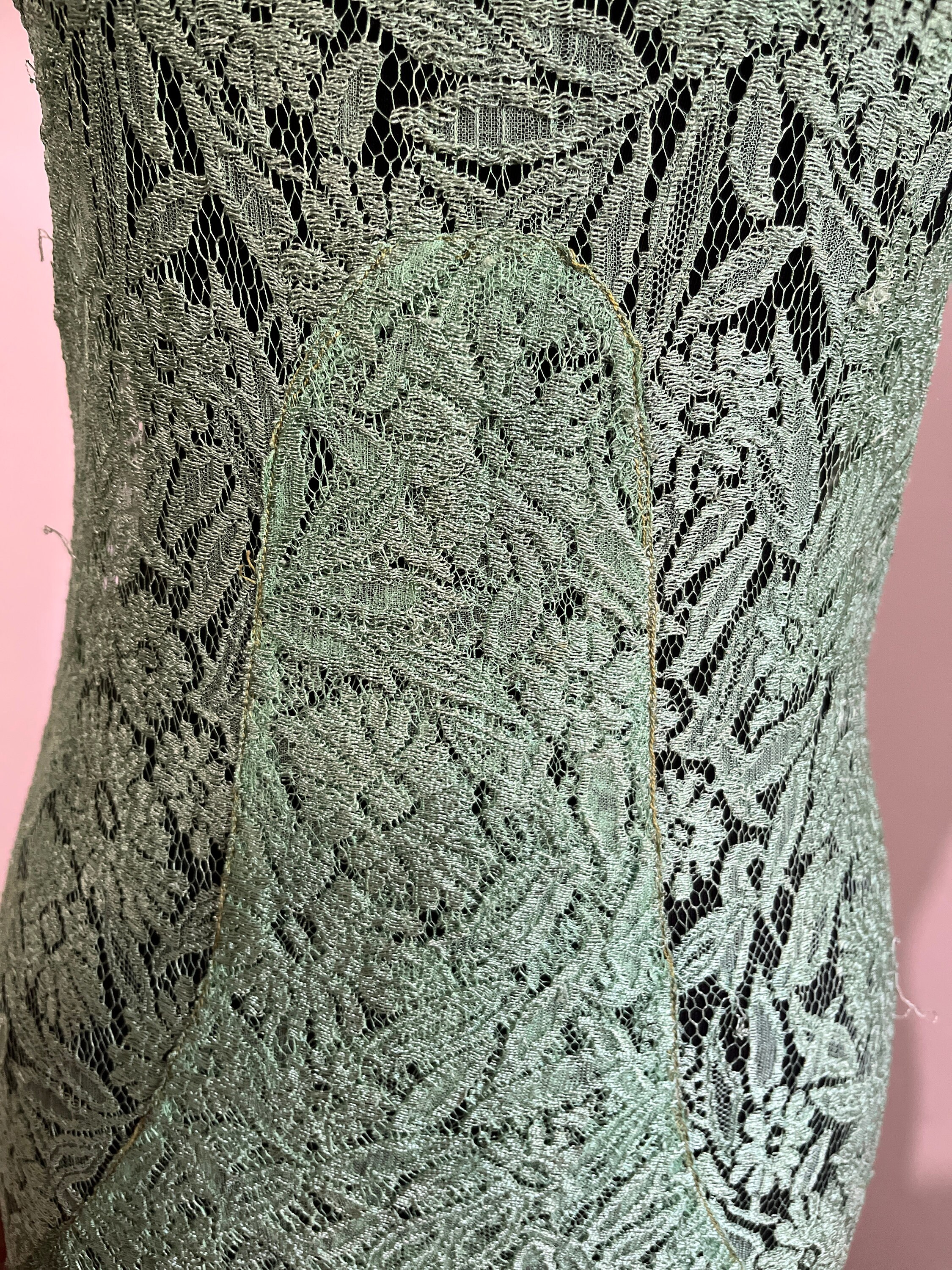 Sublime Sea Foam Green Late 1920s Lace Gown - Etsy