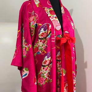 Hot Pink Knockout Vintage Silk Kimono - Etsy