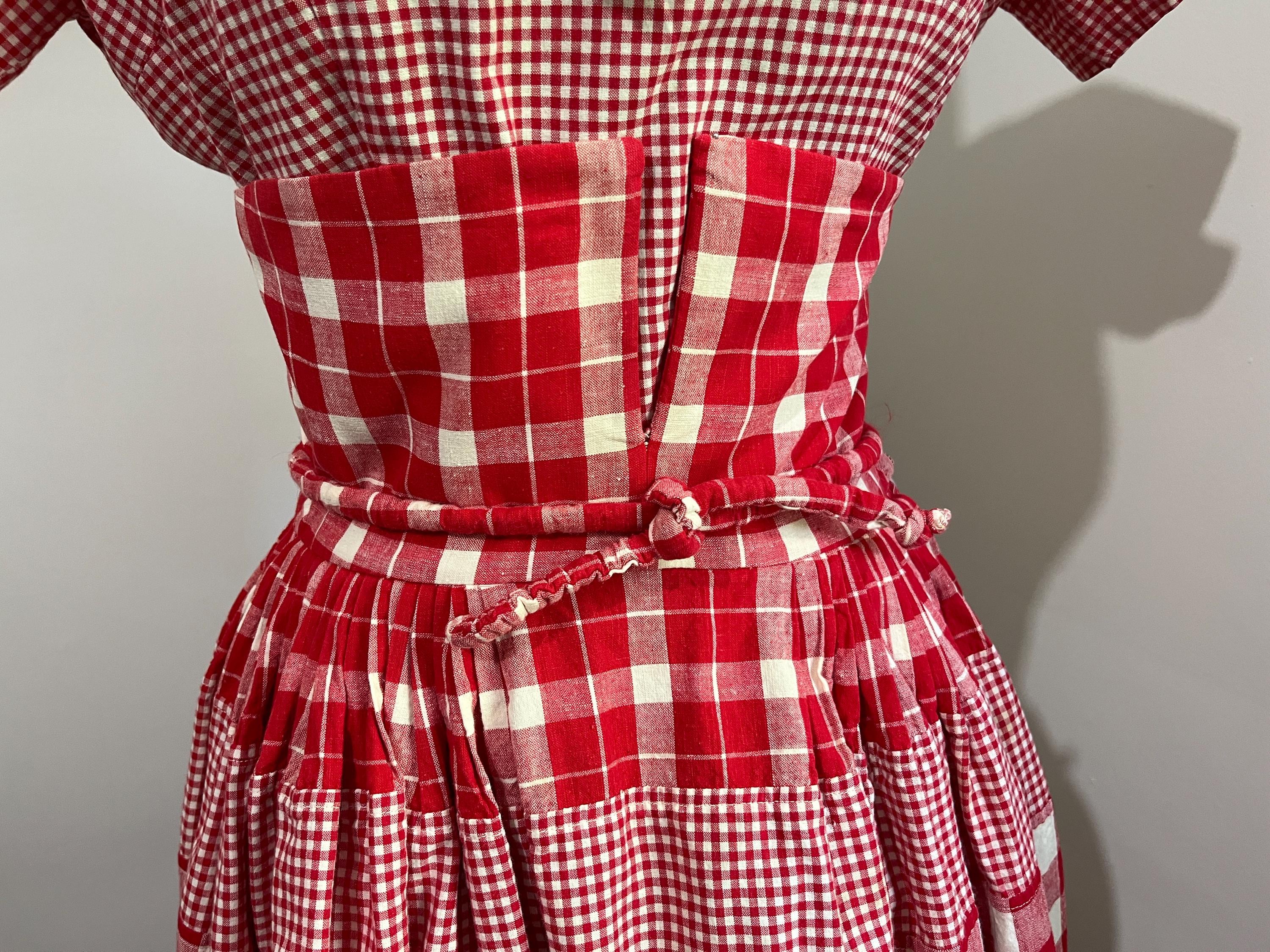 Italian Red Gingham Skirt and Top Set - Etsy